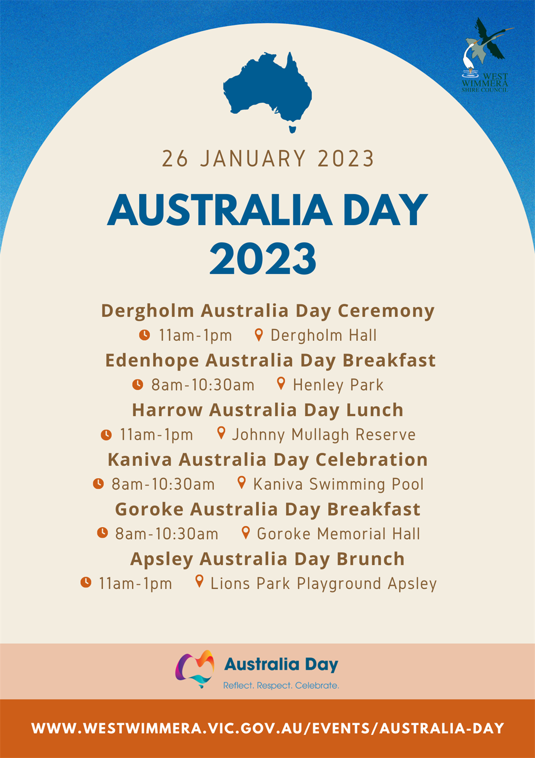 Australia Day events in 2023 West Wimmera Shire Council